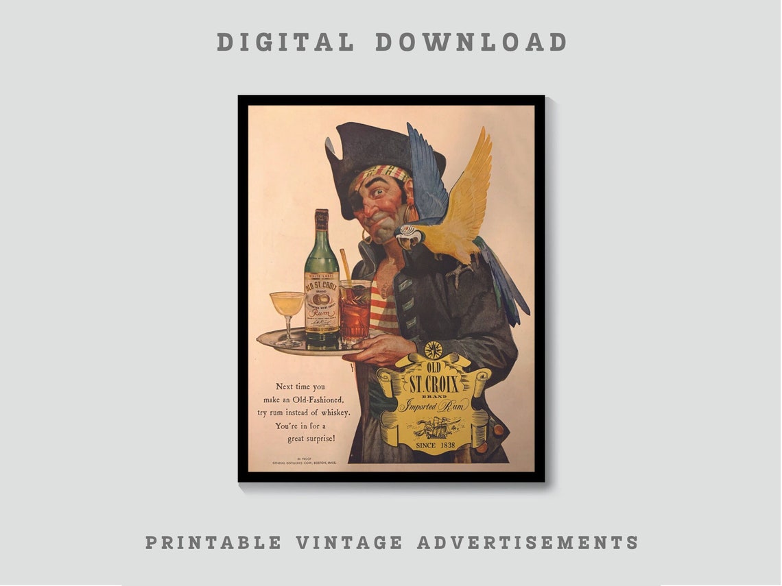St Croix Rum Printable Vintage Ad, Digital Download Retro Rum Alcohol ...