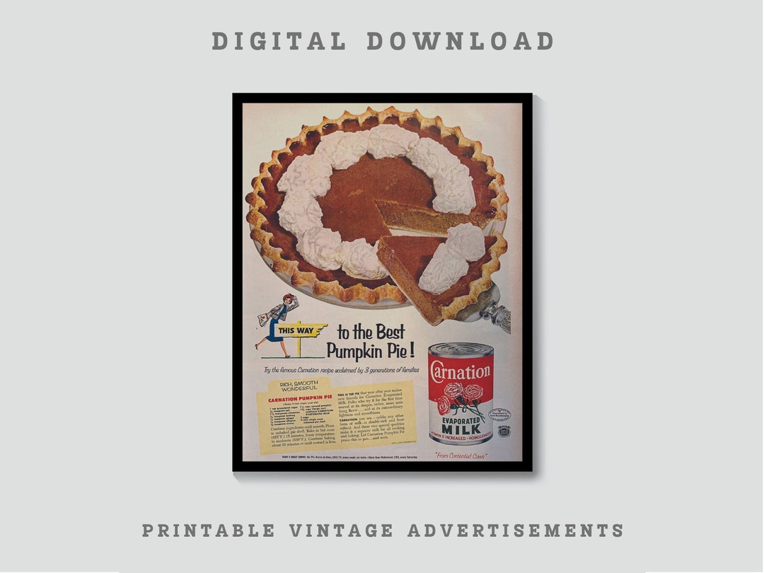 Carnation Printable Vintage Ad, Vintage Digital Download, Magazine ...