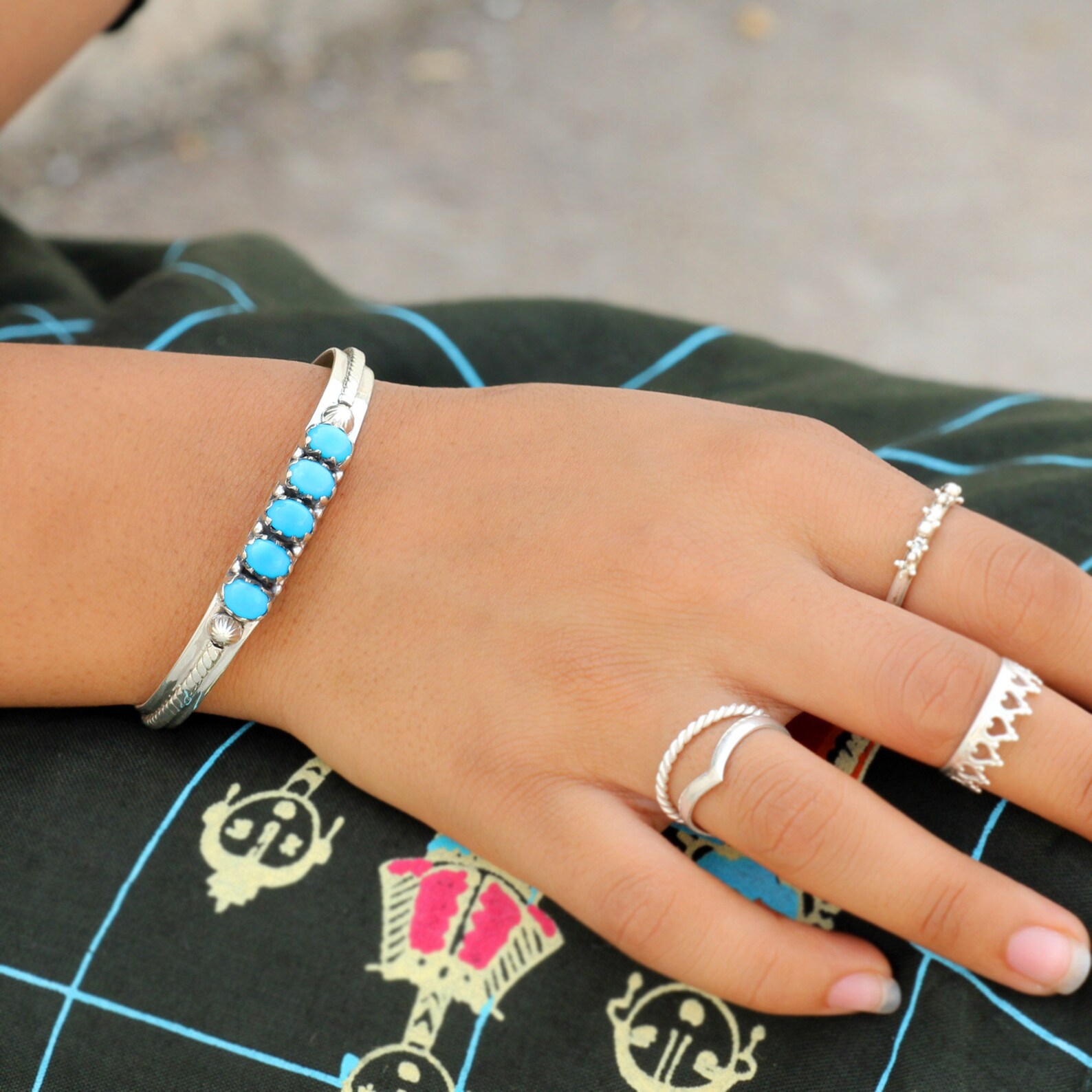 Turquoise Cuff Bracelet Sterling Silver Cuff Bracelet Cuff | Etsy