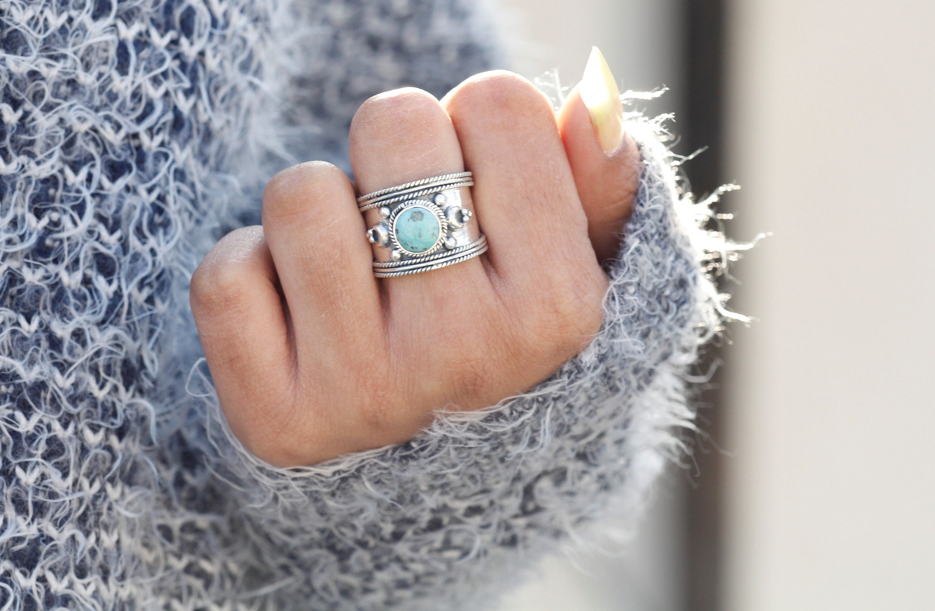 Turquoise Ring Turquoise Jewelry 925 Sterling Silver - Etsy