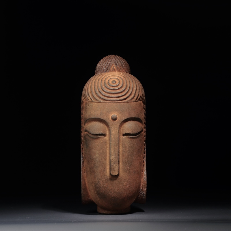 Stone Buddha Head Sculpture - Etsy