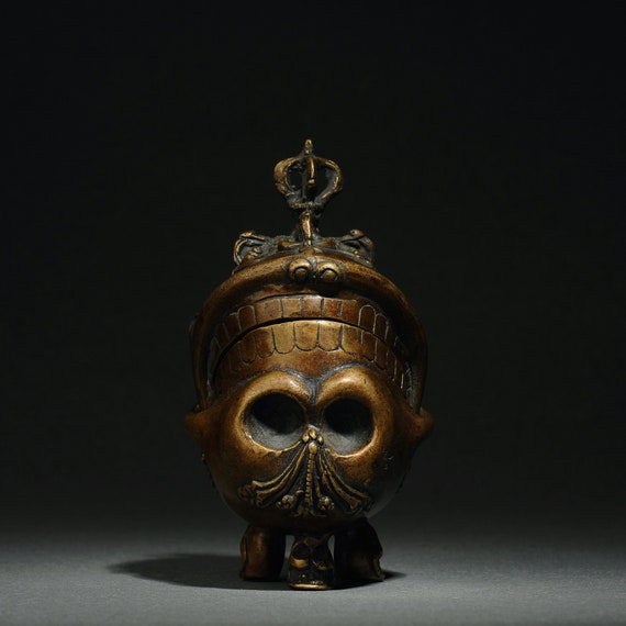 Tibetan Bronze Skull Sculpture/decorative - Etsy
