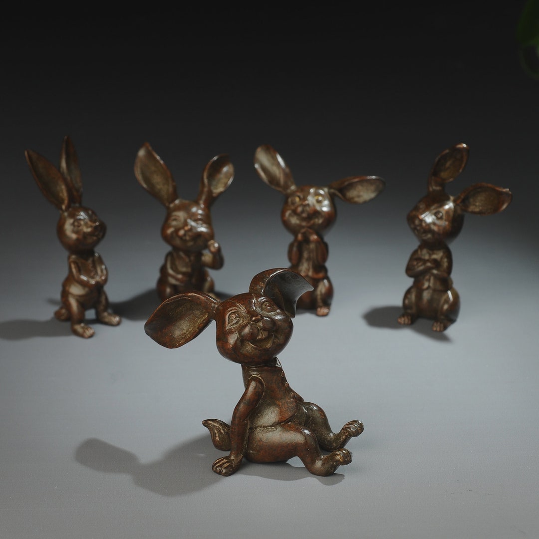 Rabbit-bronze Vintage Sculpture/animal Sculpture/kitchen Ornament/home ...