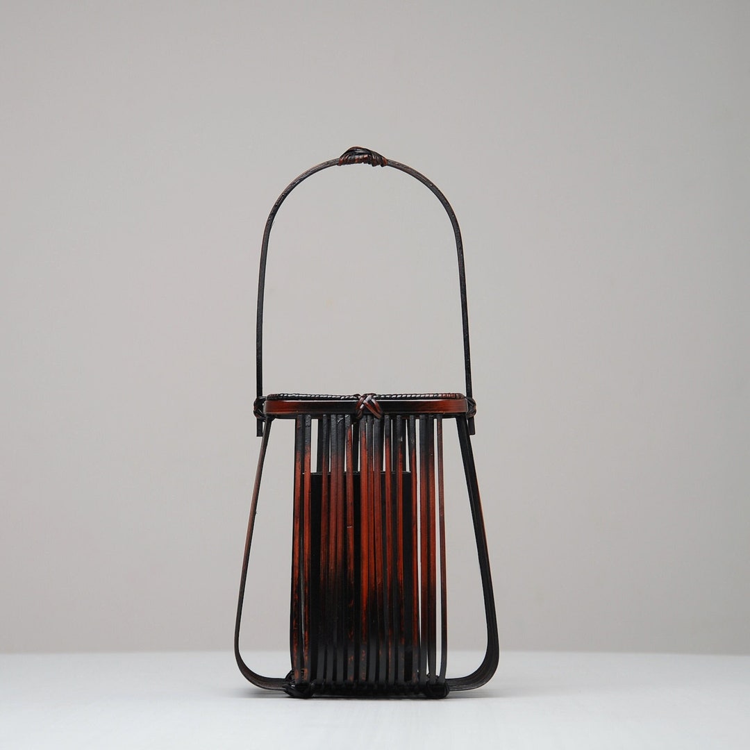 Japanese Bamboo Woven Flower Basket: Handmade Ikebana Vase - Etsy