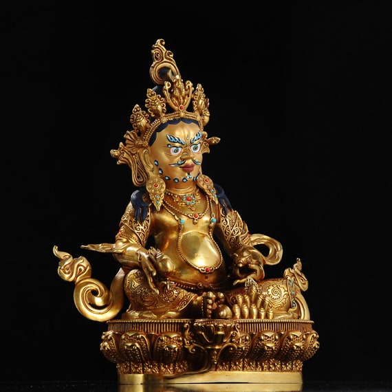 Tibetan Bronze Buddha Statue-yellow God of Wealth - Etsy