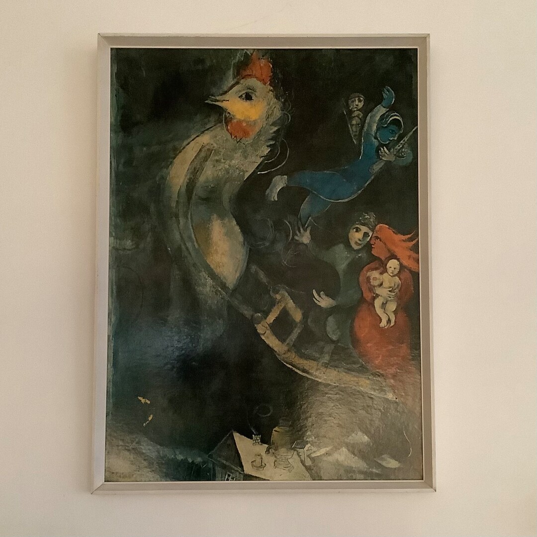 Vintage MARC CHAGALL Framed Print 1983 Post Modern MCM Frame - Etsy