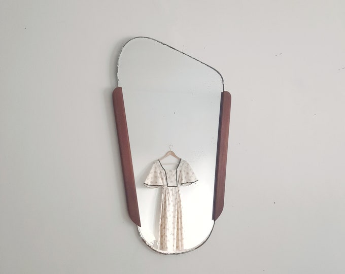 Vintage Clark Eaton Mid Century Teak Wall Mirror Asymmetric, 1960s ...