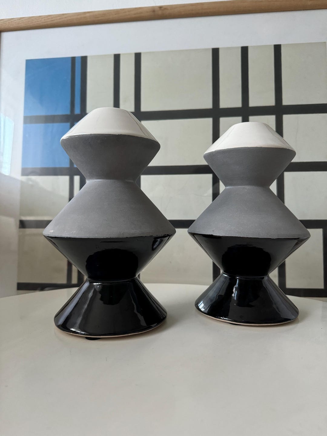 Y2K Ian Snow Vase Pair Post Modern - Etsy