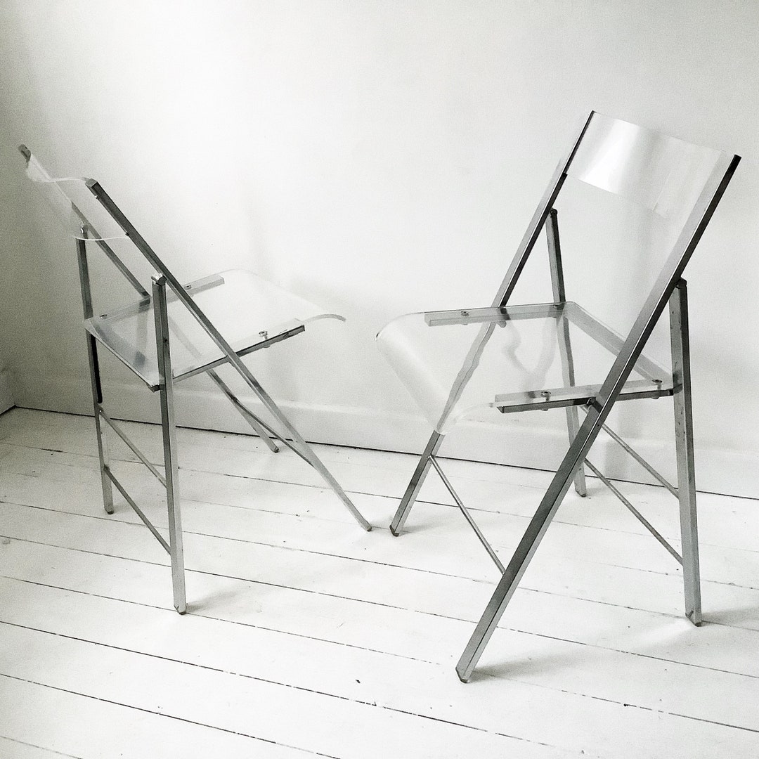 1 CHAIR AVAILABLE 70s Folding Plexiglas / Chrome Chair Sold Separately ...