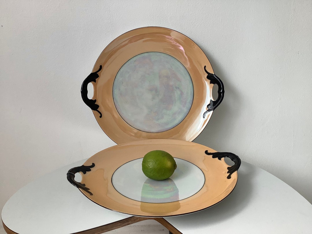 Antique Art Deco Bavaria Tirschenreuth China Lustre Plates Pair - Etsy