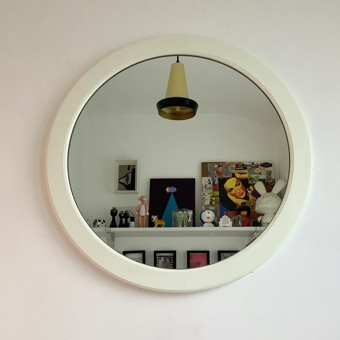 Vintage Large 70s/80s Habitat Space Age Wall Mirror, White Perspex ...