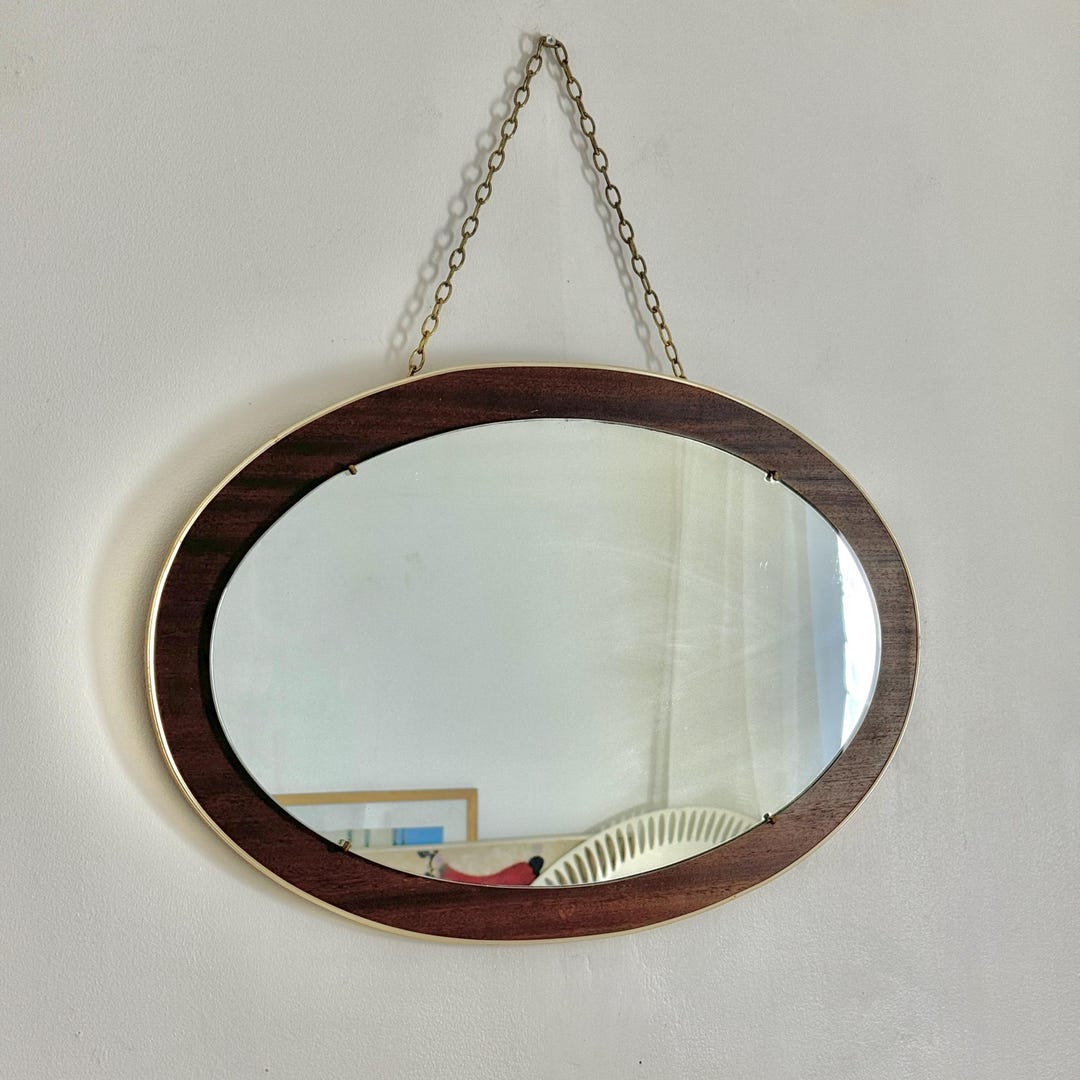 1960s Rare Stag Atomic Rosewood Mirror, Brass Trimmed - Etsy