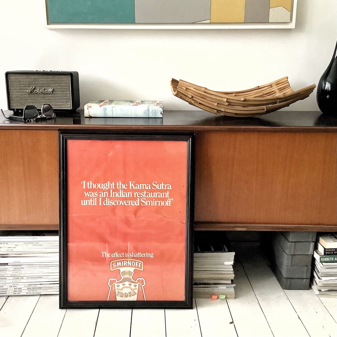Vintage 70s Original Advertising Poster Smirnoff Vodka Karma Sutra ...