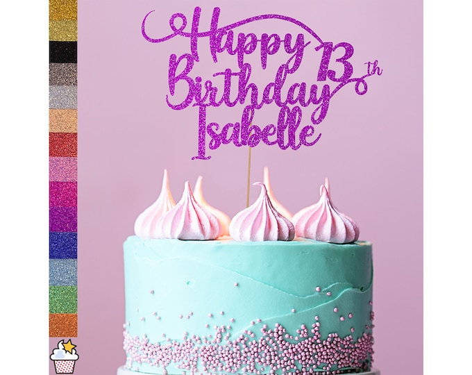 13th Birthday Cake Topper/thirteen Age Number Cake Topper/ 13th Cake ...