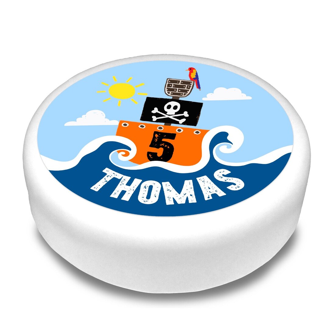 Cakeshop Personalised Edible Pirate Cake & Cupcake Toppers | Your Name ...