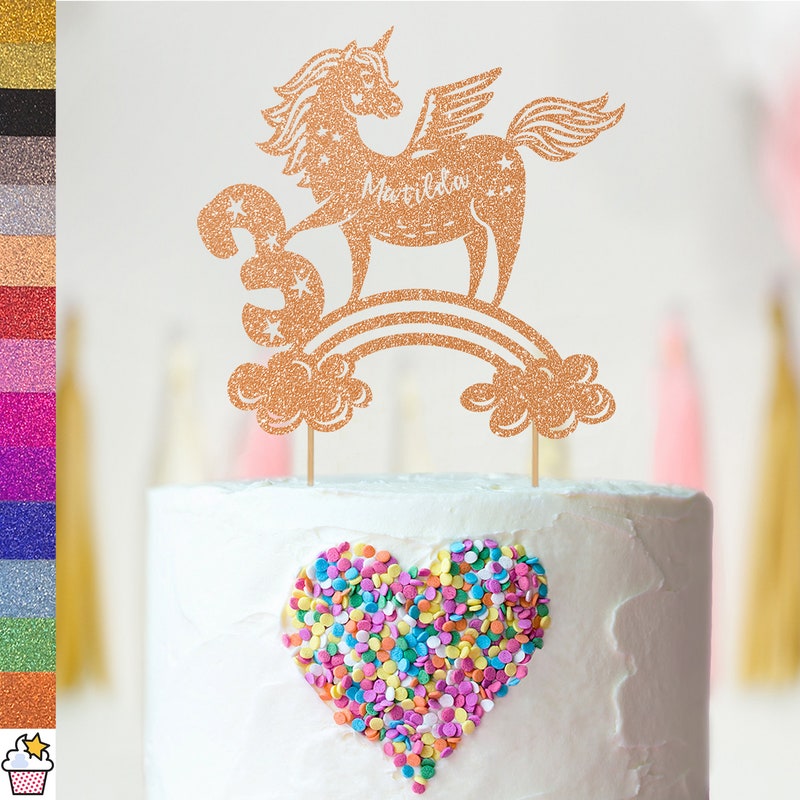 Glitter Cake Topper - Etsy