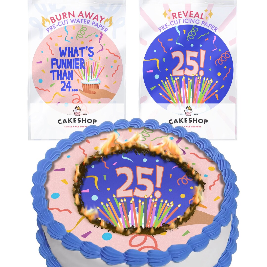 Cakeshop Burn Away Edible Cake Topper Pack | 1 X Icing Sheet & 1 X ...