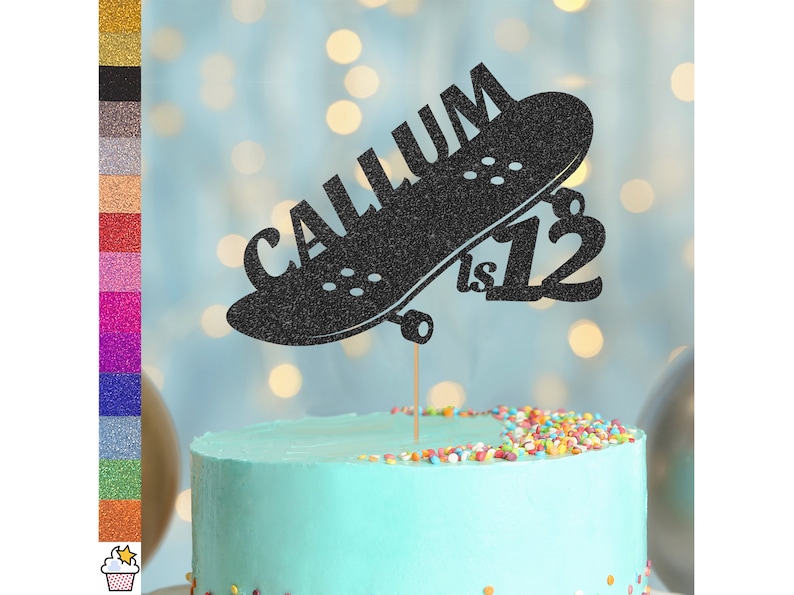 Personalised Birthday Glitter Cake Topper By Cakeshop Custom Etsy