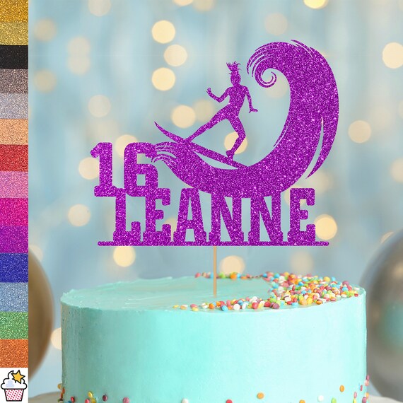 Personalised Birthday Glitter Cake Topper By Cakeshop Custom Etsy