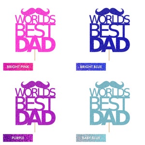 Worlds Best Dad Happy Fathers Day Dad Daddy Glitter Cake - Etsy UK
