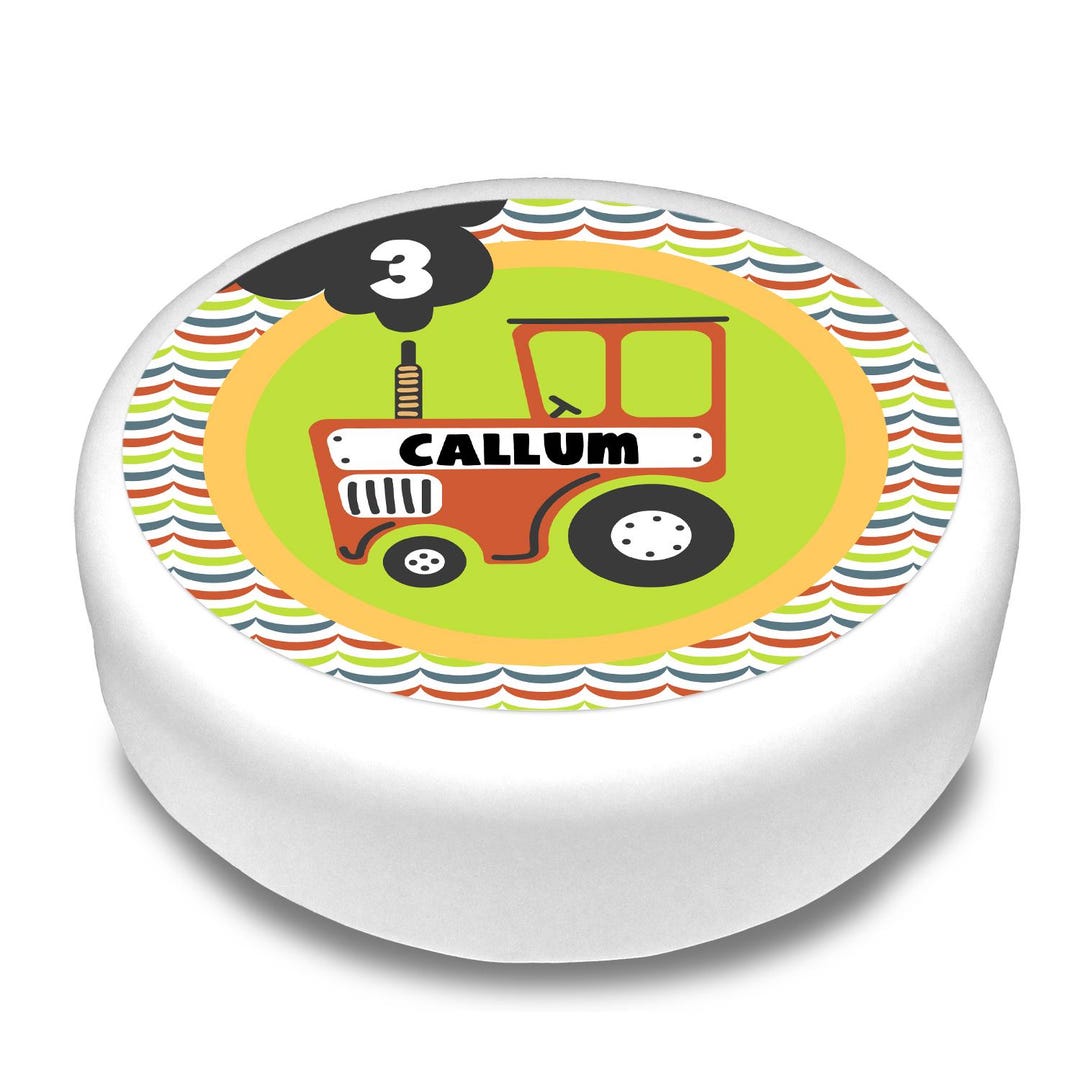Cakeshop Personalised Edible Tractor Cake & Cupcake Toppers | Your Name ...