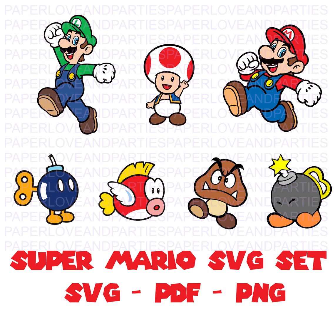 Super Mario Set SVG. Silhouette. Cricut. Cut File. Digital - Etsy Australia