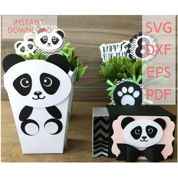 Panda Favor Boxes Set -Cut Files SVG, DXF, EPS,Pdf - Silhouette Cricut ...