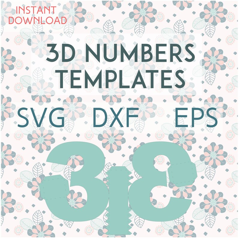 3d Number Template - Etsy