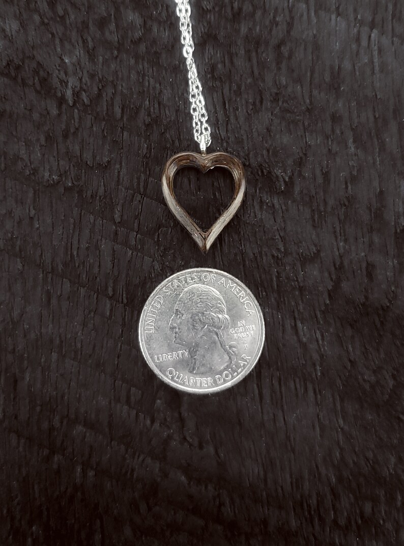 Small Open Heart Necklace Wood Anniversary Gift 5 Year - Etsy