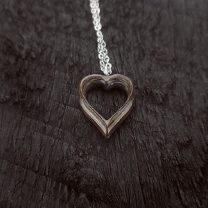 Small Open Heart Necklace, Wood Anniversary Gift, 5 Year Anniversary - Etsy