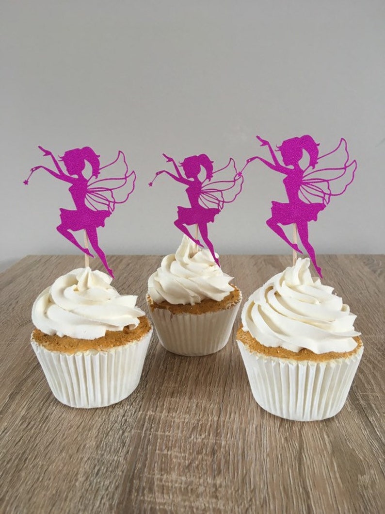 Fairy Cupcake Toppers Fairy Cake Topper Girls Birthday Party Etsy