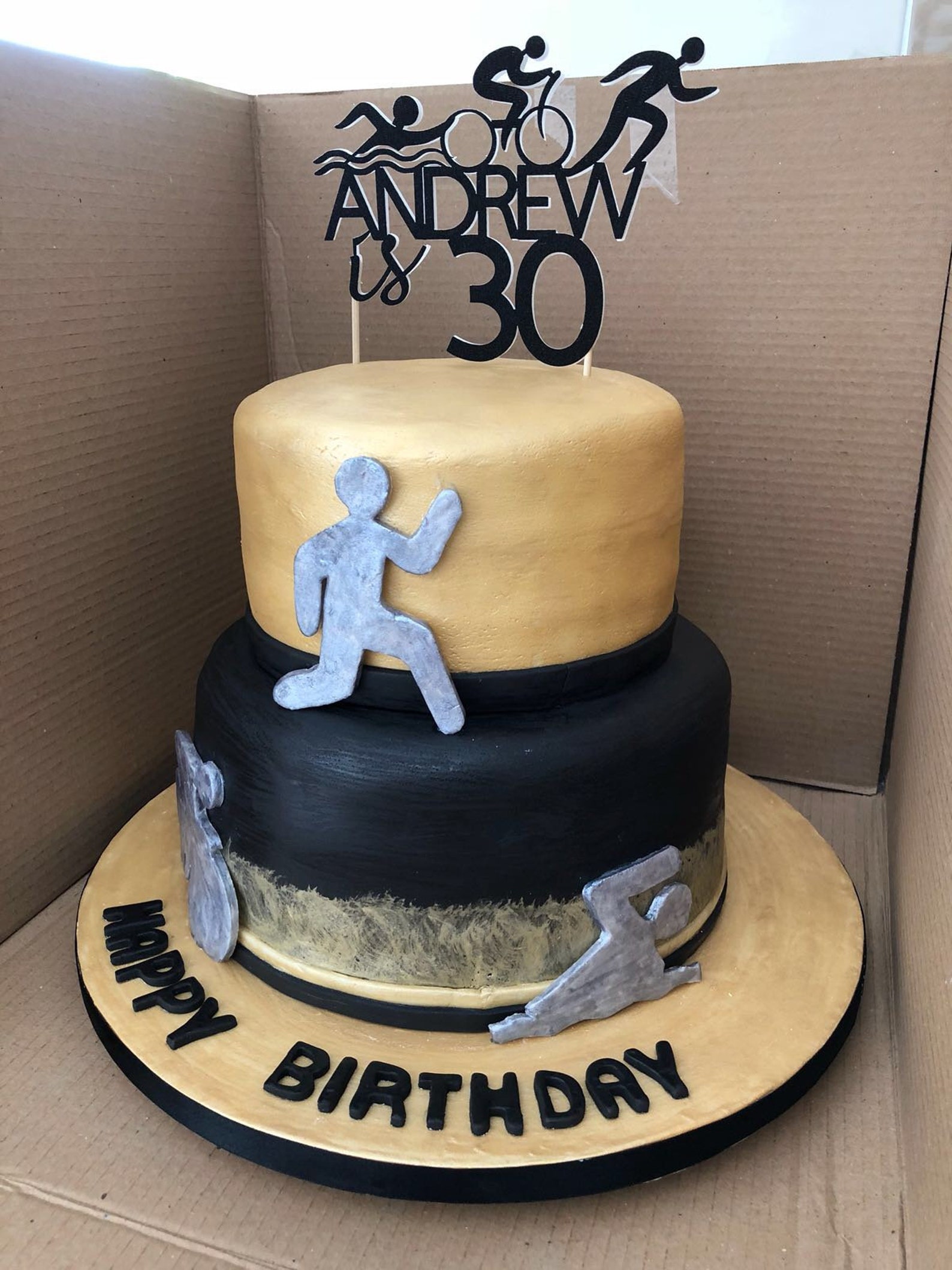 Triathlon Cake Topper Personalised Triathlon Birthday Cake | Etsy UK