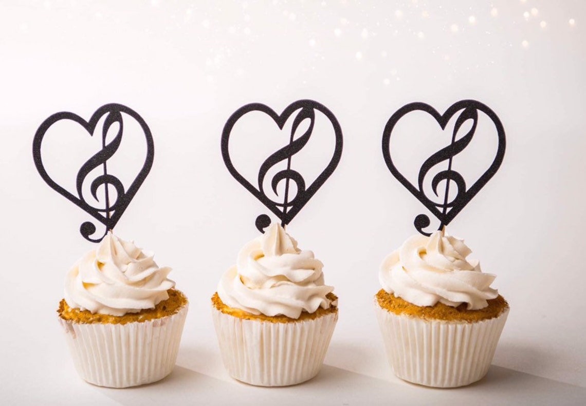 Music Note Cupcake Topper Music Cake Decoration Treble Clef - Etsy
