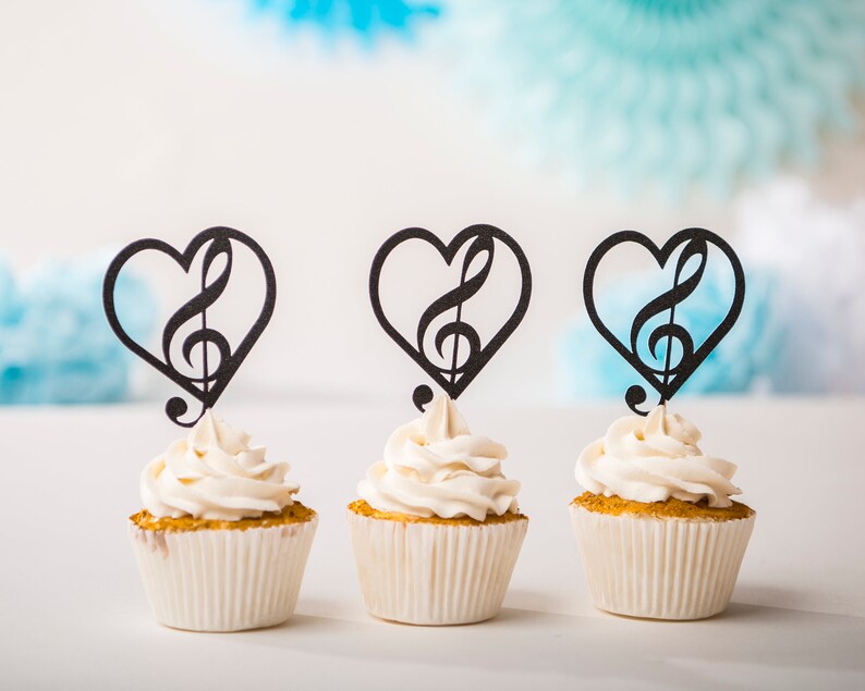 Music Note Cupcake Topper Music Cake Decoration Treble Clef - Etsy
