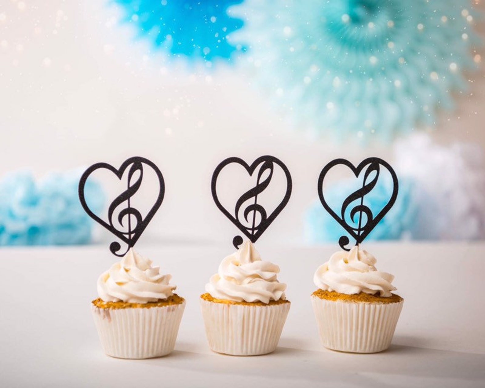 Music Note Cupcake Topper Music Cake Decoration Treble Clef | Etsy