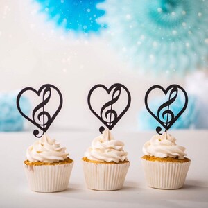 Music Note Cupcake Topper Music Cake Decoration Treble Clef - Etsy