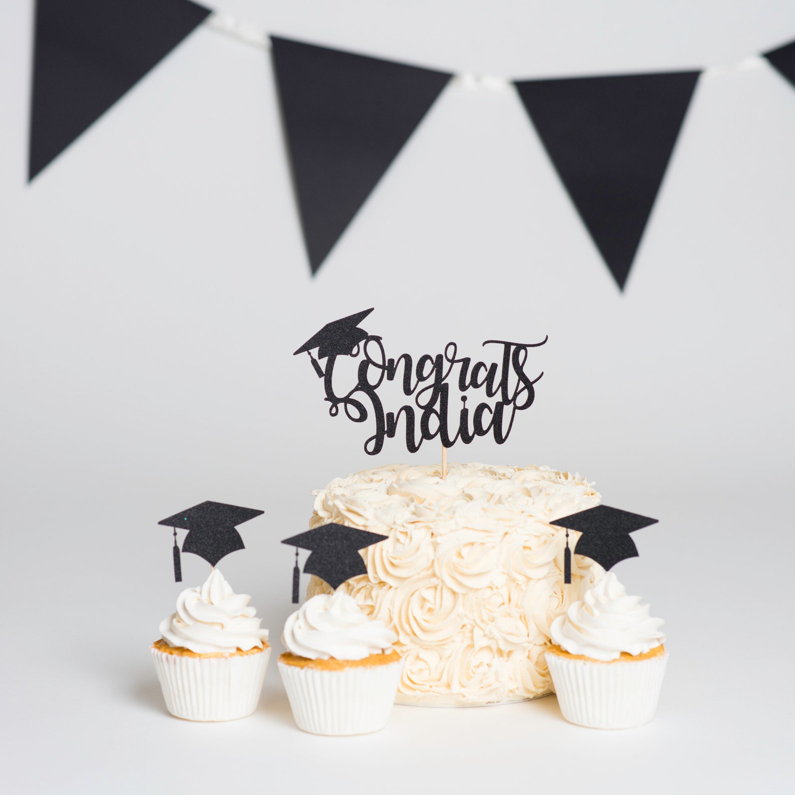 Graduation Cap Cupcake Topper Mortar Board Cake Topper - Etsy UK