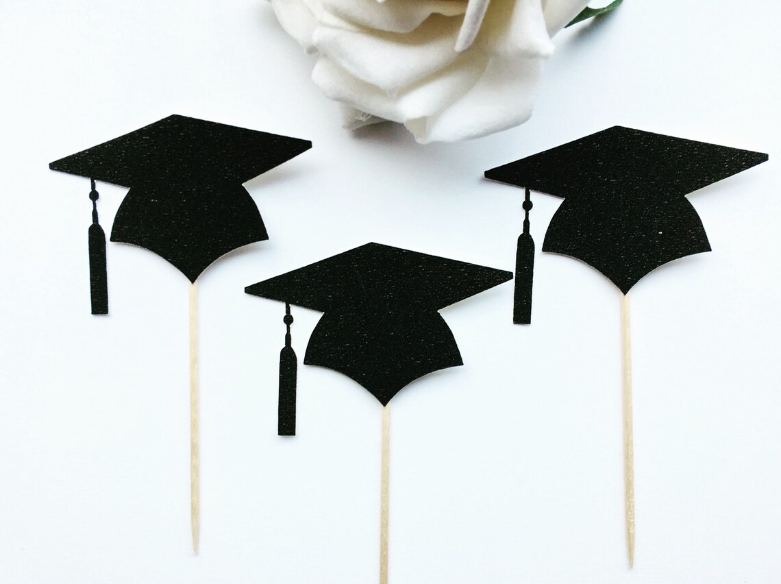 Graduation Cap Cupcake Topper Mortar Board Cake Topper - Etsy UK