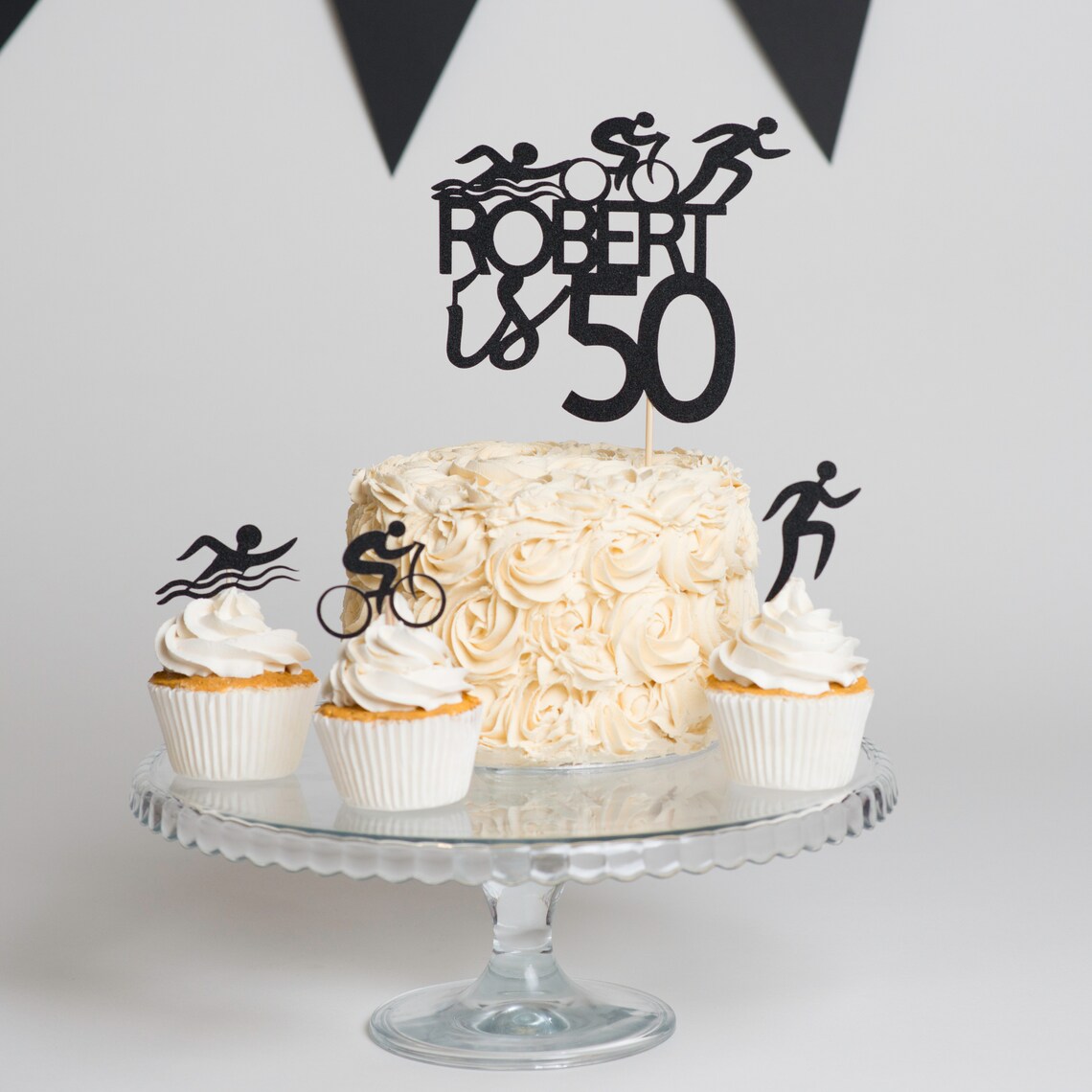 Triathlon Cake Topper Personalised Triathlon Birthday Cake - Etsy UK
