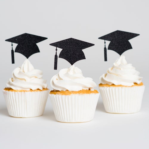 Graduation Cap Cupcake Topper Mortar Board Cake Topper - Etsy UK