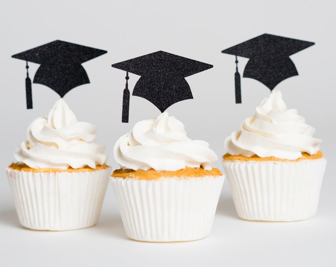 Graduation Cap Cupcake Topper, Mortar Board Cake Topper ...