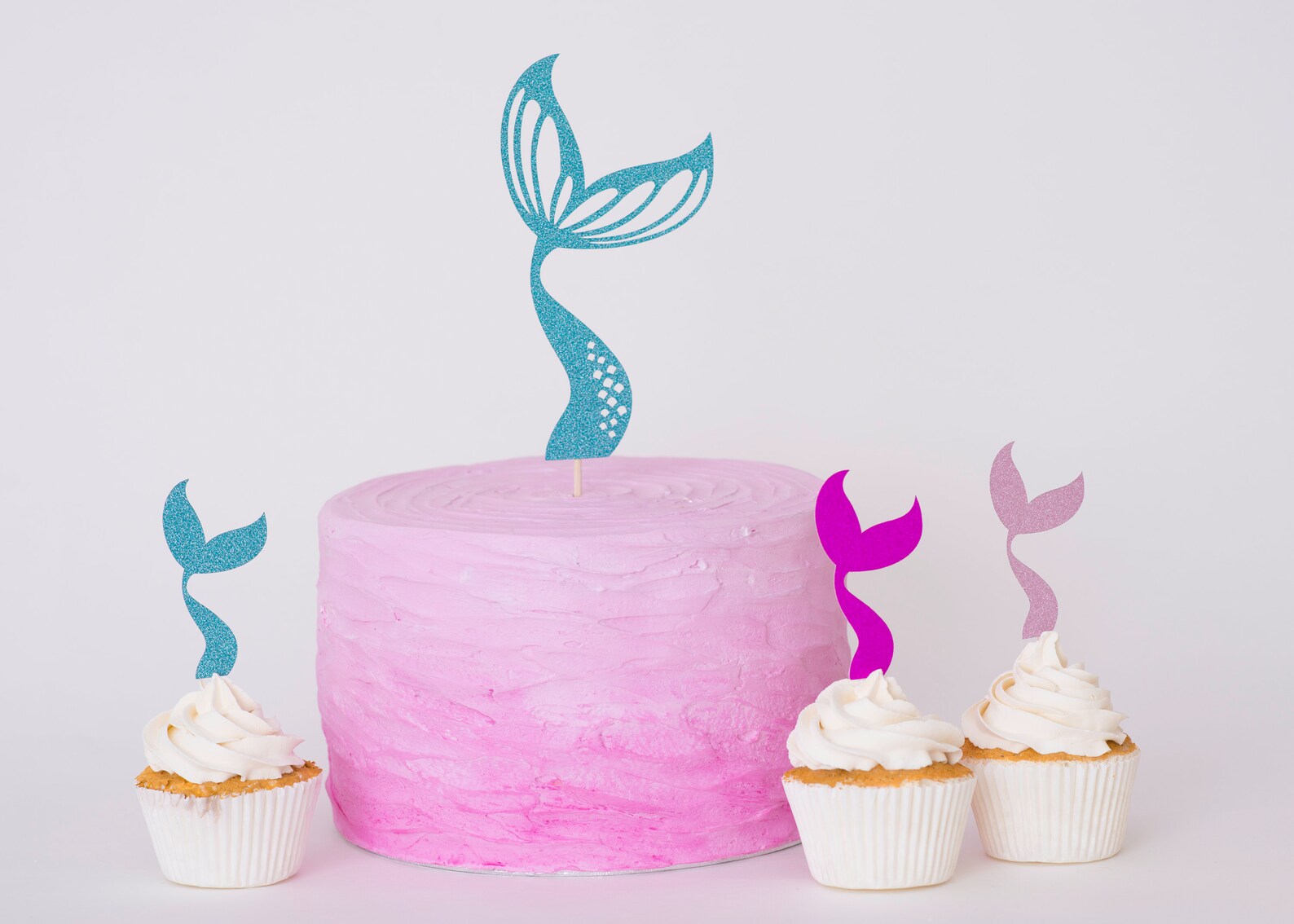 Mermaid Tail Cake Topper Mermaid Cake Topper Girls Birthday - Etsy