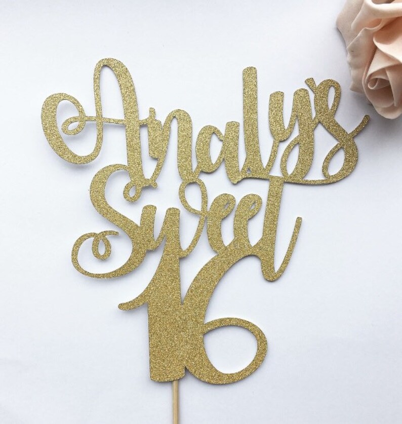 Sweet 16 Cake Topper Personalised Sweet sixteen Cake Topper | Etsy