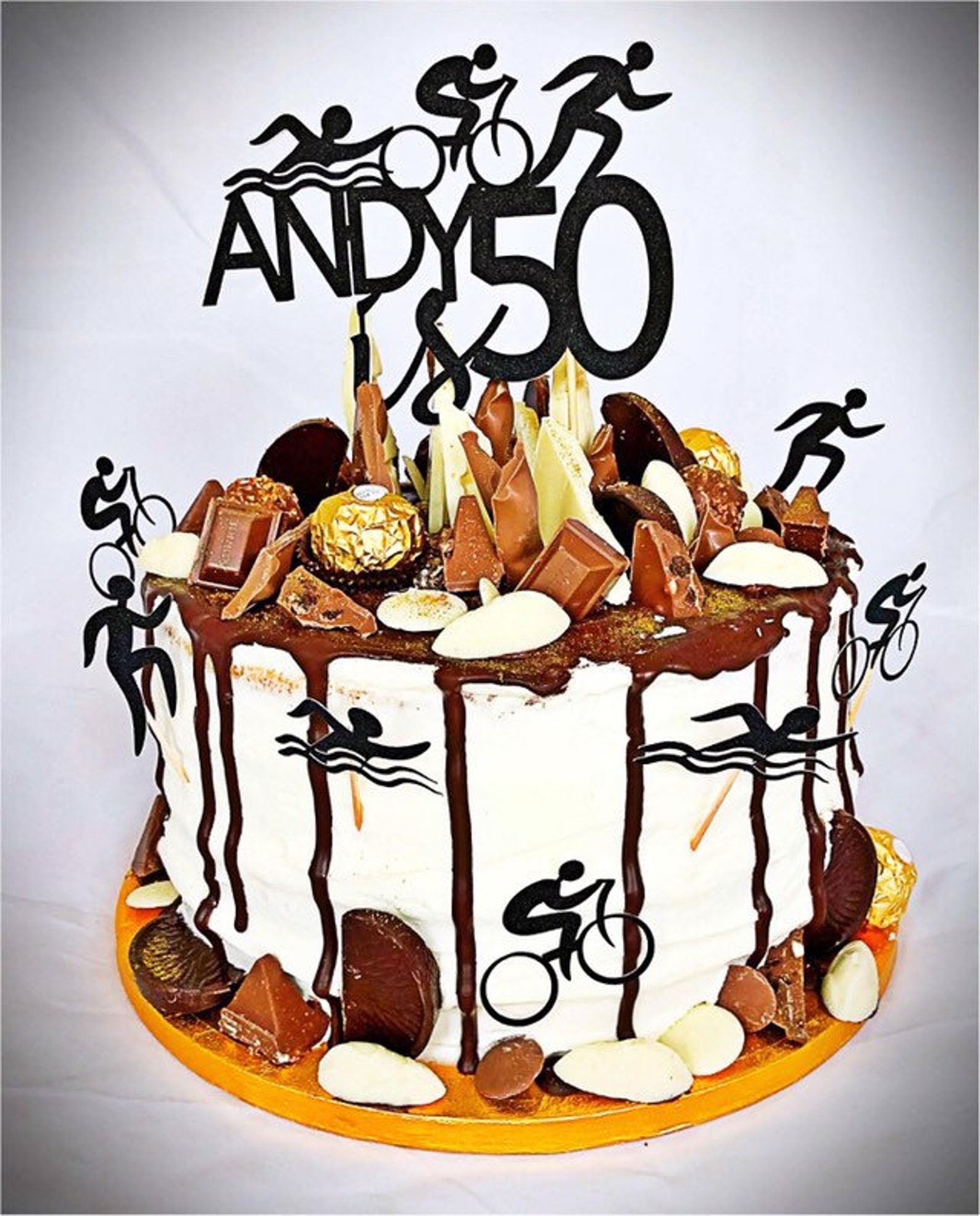 Triathlon Cake Topper Personalised Triathlon Birthday Cake - Etsy UK