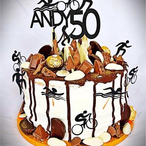 Triathlon Cake Topper Personalised Triathlon Birthday Cake - Etsy UK