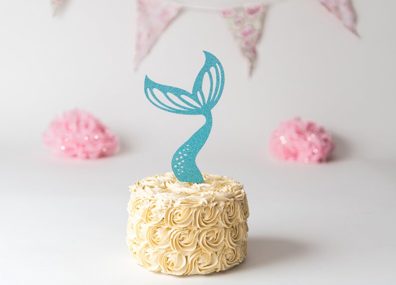 Mermaid Tail Cake Topper Mermaid Cake Topper Girls Birthday - Etsy