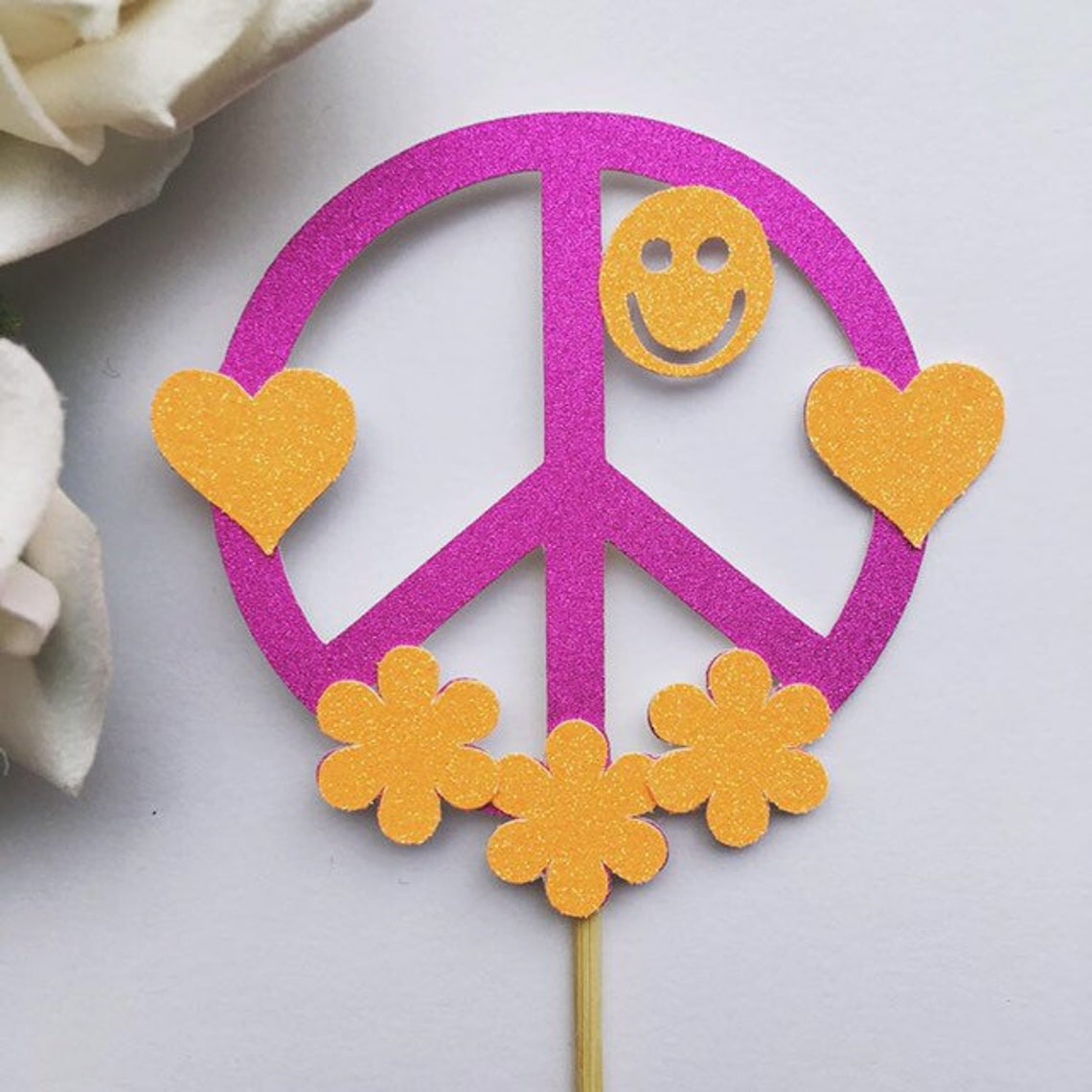 Peace Sign Cake Topper Flower Power Cake Topper 60s Cake - Etsy