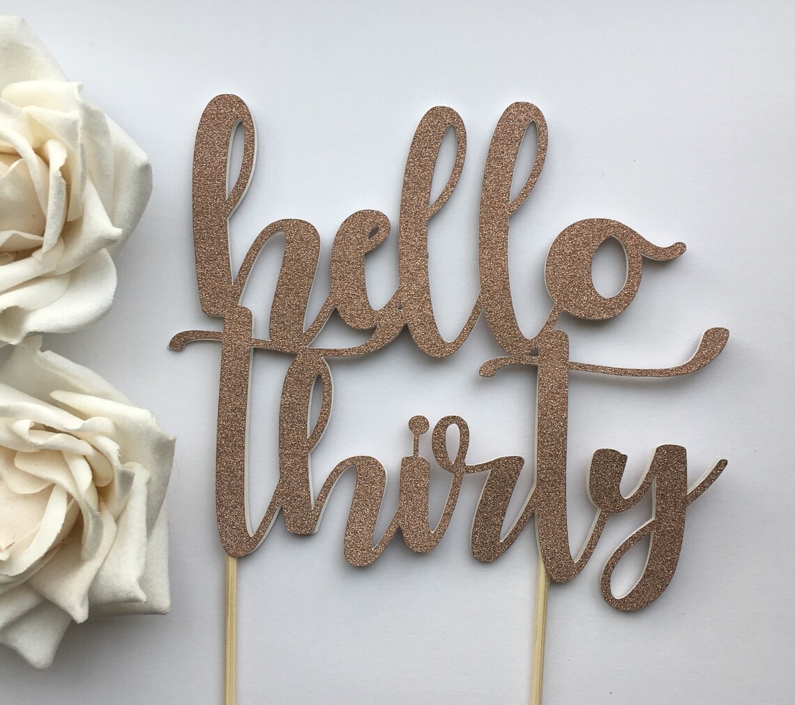 Hello Thirty Cake Topper Hello Age Birthday Cake Topper | Etsy