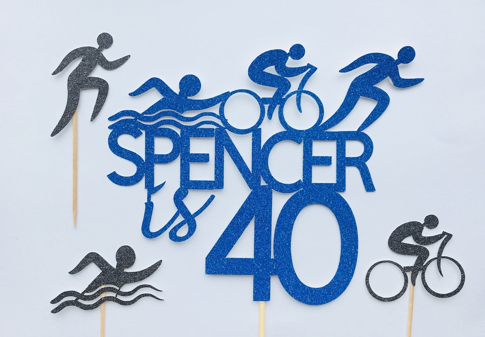 Triathlon Cake Topper Personalised Triathlon Birthday Cake - Etsy UK