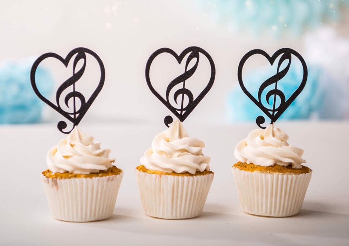 Music Note Cupcake Topper Music Cake Decoration Treble Clef - Etsy